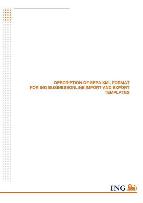 pdf description of sepa xml format for ing ing bank Śląski