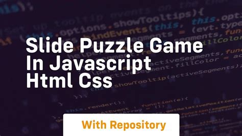 Slide Puzzle Game In Javascript Html Css Youtube