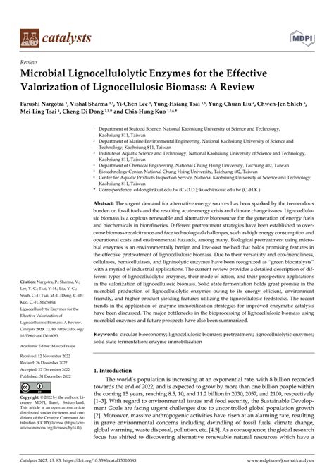 PDF Microbial Lignocellulolytic Enzymes For The Effective Valorization Of Lignocellulosic