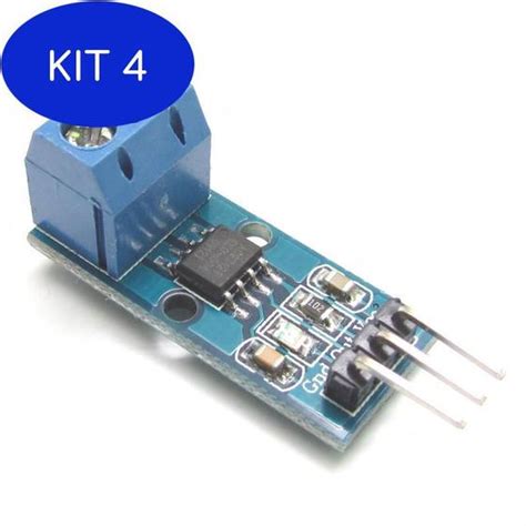 Kit 4 Módulo Medidor Sensor De Corrente Acs712 20a Arduino Mj