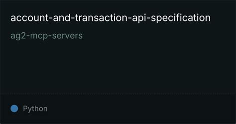 Account And Transaction Mcp Server Glama
