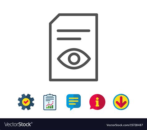 view document line icon open file sign royalty free vector