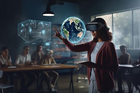 Premium Photo Teacher Conducting A Virtual Clwith A Diverse Generative Ai