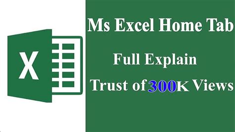 Ms Excel Home Tab In Hindi Youtube