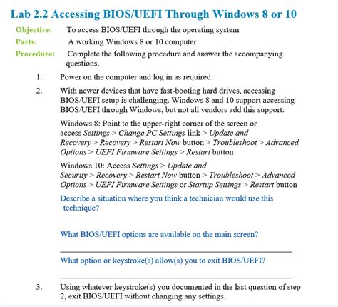 Solved Accessing BIOS UEFI Through Windows Or To Access Chegg