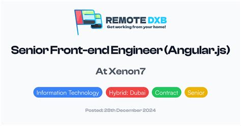 Senior Front End Engineer Angularjs At Xenon7 Remote Dxb