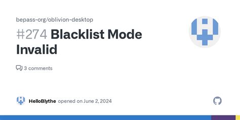 Blacklist Mode Invalid · Issue 274 · Bepass Orgoblivion Desktop · Github