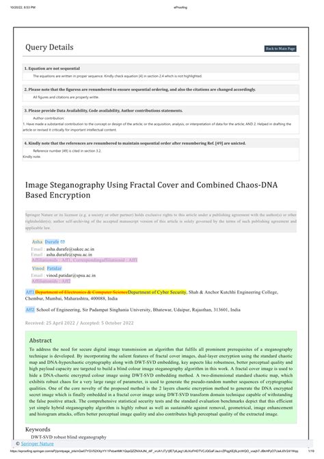 Pdf Image Steganography Using Fractal Cover And Combined Chaos Dna