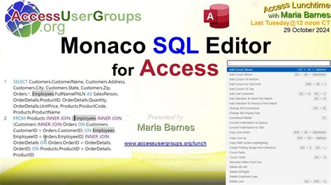 Al Monaco Sql Editor For Access With Maria Barnes Youtube