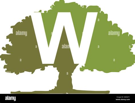 Oak Tree Letter W Stock Vector Image Art Alamy
