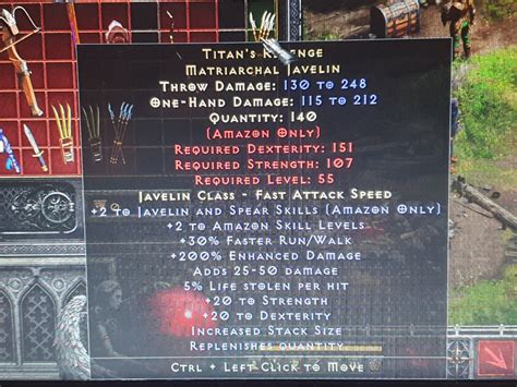 Titans Revenge Matriarchal Javelin Upped Diablo 2 Resurrected D2r