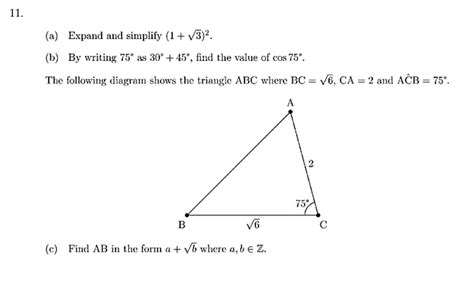 Solved A Expand And Simplify 1 3 2 B By Writing 75 As Chegg Com