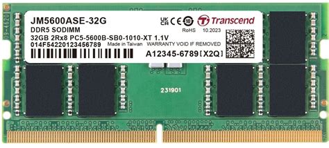 Transcend 32gb Ddr5 5600 Cl46 Jm5600ase 32g Au Meilleur Prix Sur Idealo Fr