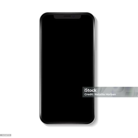 투명한 화면이있는 현실적인 모델 스마트 폰 스마트 폰 모형 컬렉션 장치 앞면 보기 3차원 형태에 대한 스톡 벡터 아트 및 기타 이미지 3차원 형태 가상현실 감지기