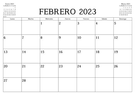 Editable Calendario Febrero 2023 Para Imprimir Docalendario