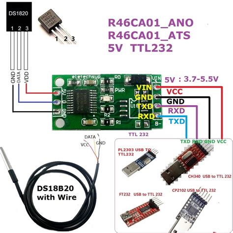 Dc Ds18b20 Rs485 Rs232 Ttl Modbus Rtu Temperature Sensor Remote Acquisition Monitor Module 
