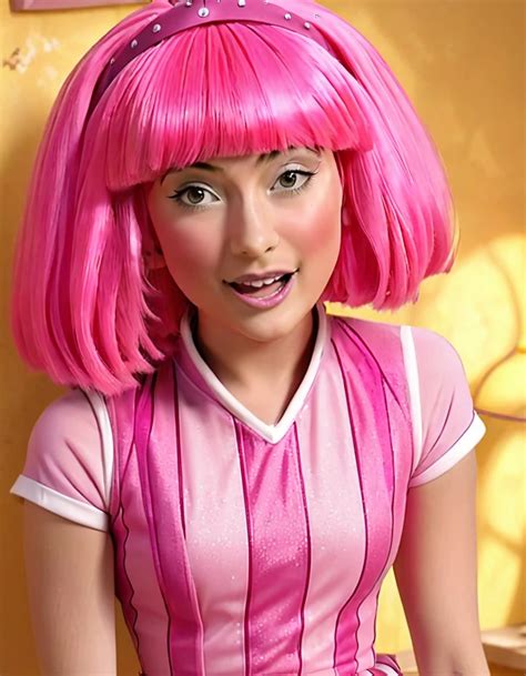 Stephanie Lazy Town Pink Wig From Above Seaart Ai