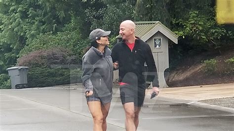 Jeff Bezos And Lauren Sanchez Take A Stroll Outside Home In Washington