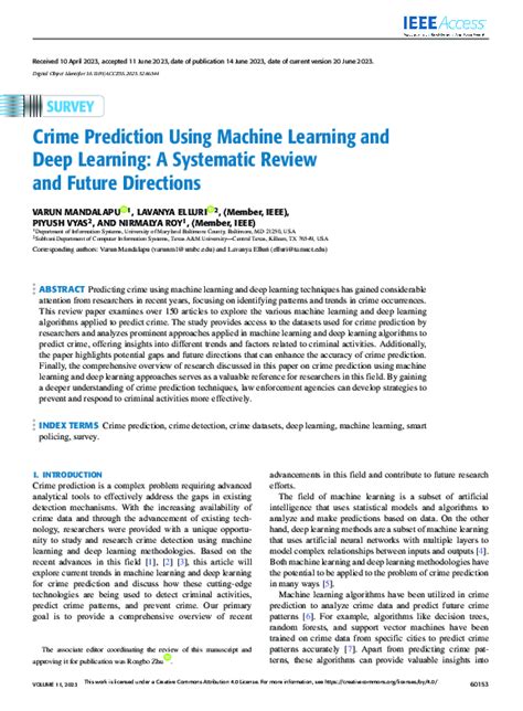 Pdf Crime Prediction Using Machine Learning And Deep Learning A Systematic Review And Future