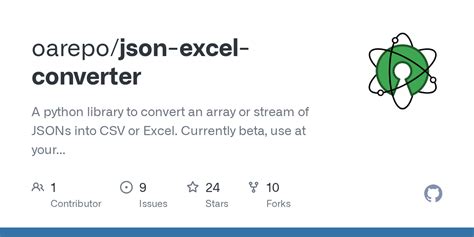 Github Oarepo Json Excel Converter A Python Library To Convert An Array Or Stream Of Jsons