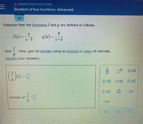 Solved Ographs And Functions Quotient Of Two Functions