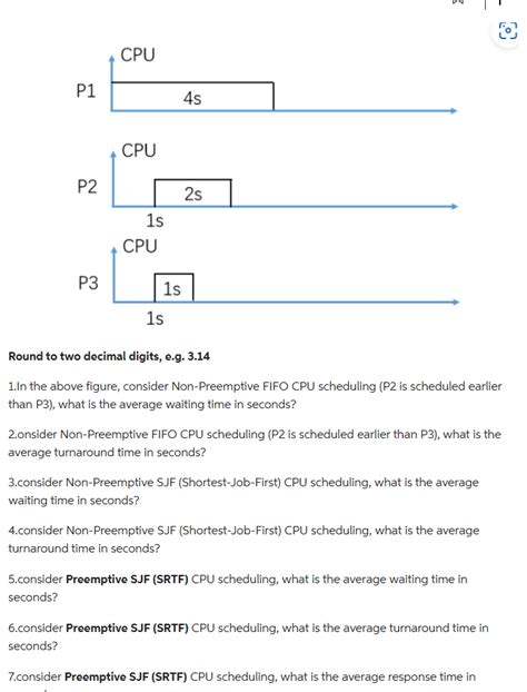 Solved 1in The Above Figure Consider Non Preemptive Fifo