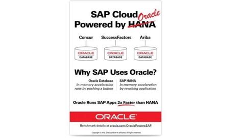 oracle database 12c runs sap applications 2x faster than sap hana