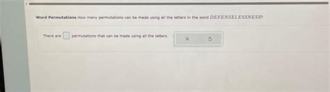 Solved Word Permutations How Many Permutations Can Be Made