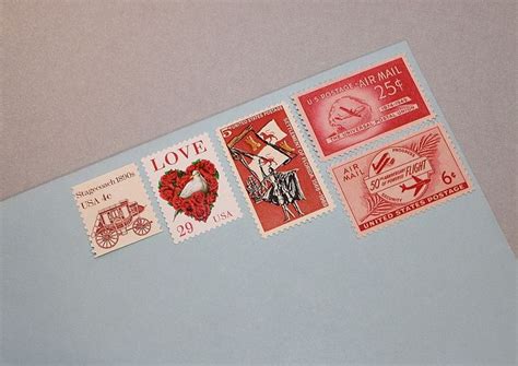I Love Red Travel Unused Vintage Us Postage Stamps Enough To