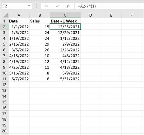 How To Add And Subtract Weeks To Date In Excel