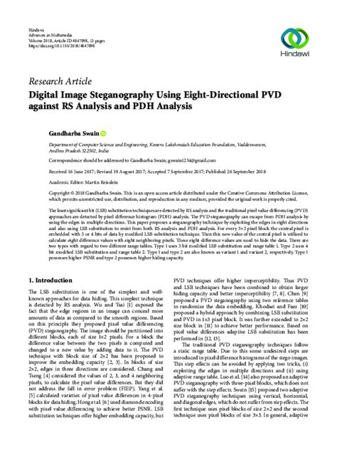 Pdf Digital Image Steganography Using Eight Directional Pvd Against