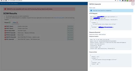 unable to validate scim endpoints using microsoft scim validator
