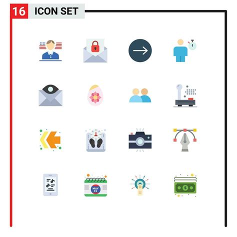 16 Thematic Vector Flat Colors And Editable Symbols Of Contact Us Communication Transfer Timer