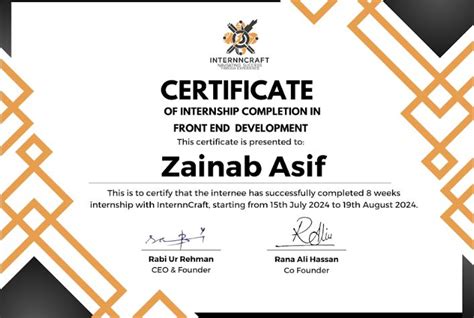 Zainab Asif On Linkedin Internship Frontenddevelopment Uiux