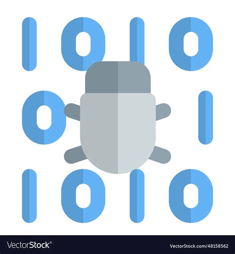 Bug Find In Binary Code Search Royalty Free Vector Image