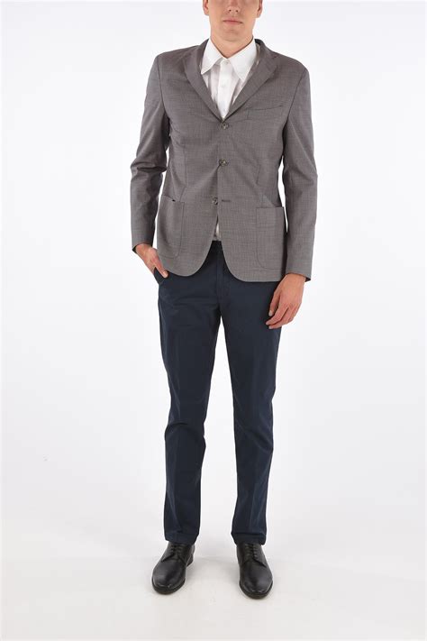 Corneliani Cc Collection Blazer Reward Sfoderato Con Motivo Pied De Poule Men Glamood Outlet
