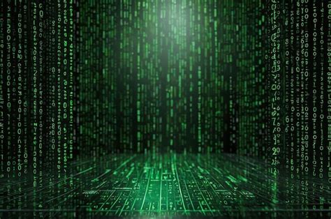 Green Matrix Style Digital Code Background Premium Ai Generated Image