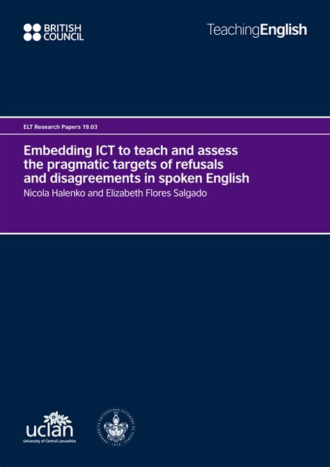 Pdf Embedding Ict To Teach And Assess The Pragmatic Targets Of