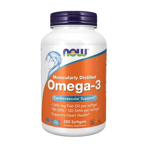Жирные кислоты Омега 3 рыбий жир Нау Фудс / Now Foods Omega 3 180 ЭПК ...