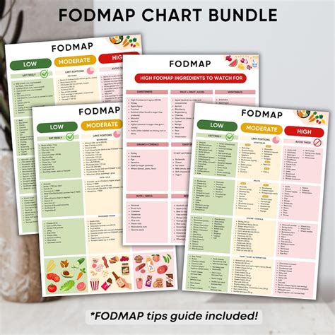 Low Fodmap Food Chart And Ibs Grocery Guide Printable Food List For