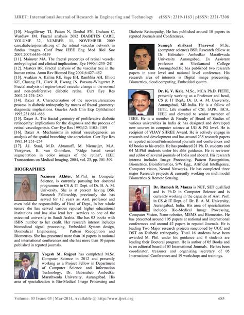 Fractals For Complexity Analysis Of Diabetic Retinopathy In Retinal Vasculature Images Pdf