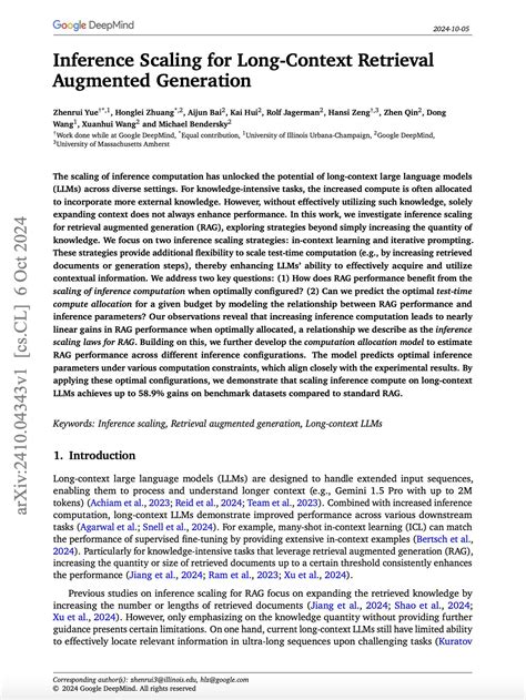 Montrealai Inference Scaling For Long Context Retrieval Augmented