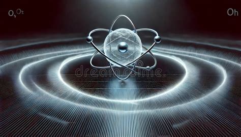Atom Model Emitting Energy Waves Scientific Visualization Stock Illustration Illustration Of