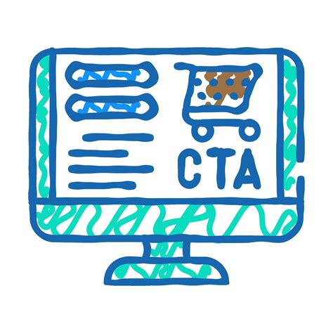 Call To Action Cta Ux Ui Icon Doodle Illustration 49841455 Vector Art