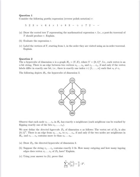 Solved Question 1 Consider The Following Postfix Expression