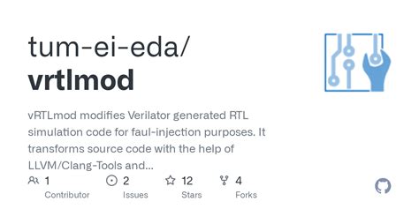 Github Tum Ei Edavrtlmod Vrtlmod Modifies Verilator Generated Rtl Simulation Code For Faul