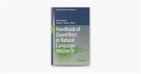 ‎handbook Of Quantifiers In Natural Language Volume Ii By Denis