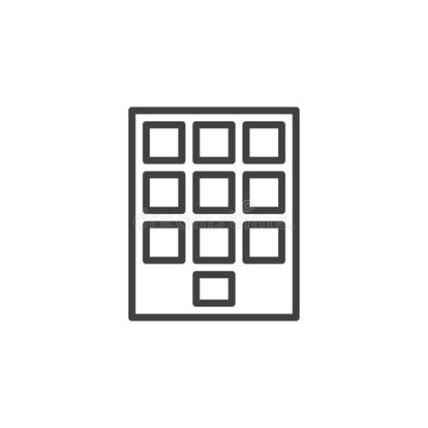 Numeric Keypad Line Icon Outline Vector Sign Linear Style Pictogram Isolated On White Stock