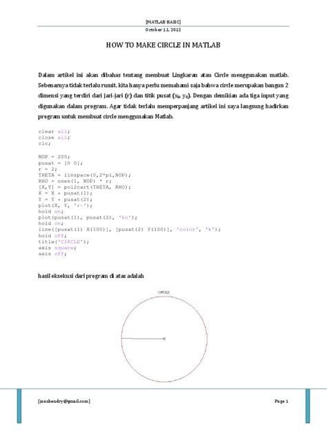 How To Make Circle In Matlab Pdf Objek Geometris Geometri Dasar