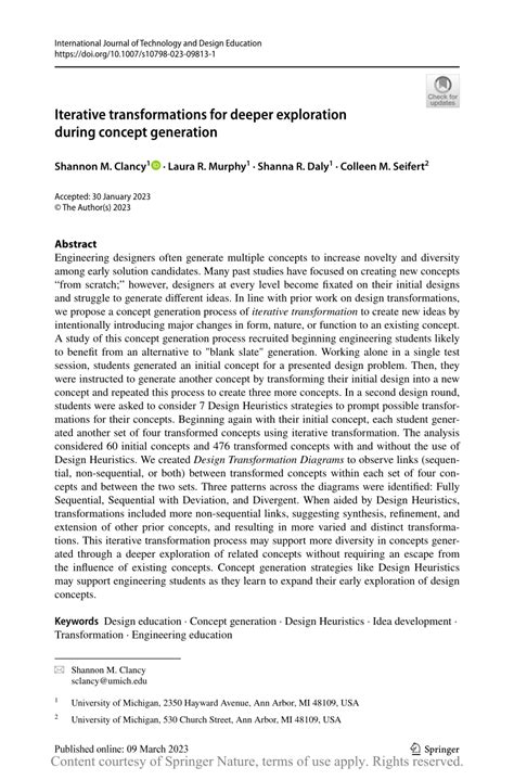 Pdf Iterative Transformations For Deeper Exploration During Concept